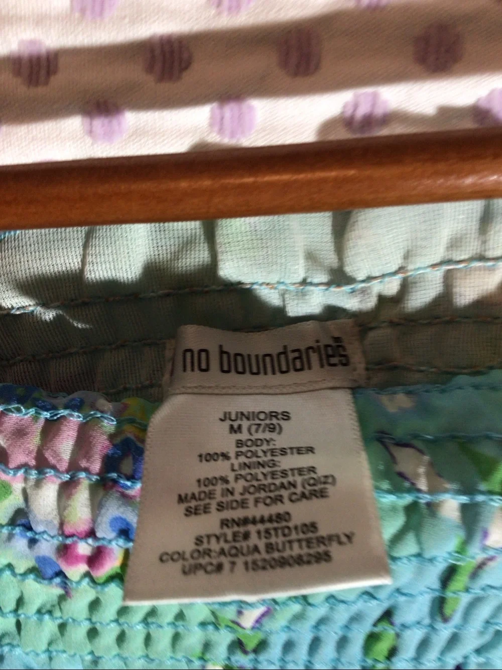 No Boundaries | Tops | No Boundaries Aqua Floral Purple Butterfly ...
